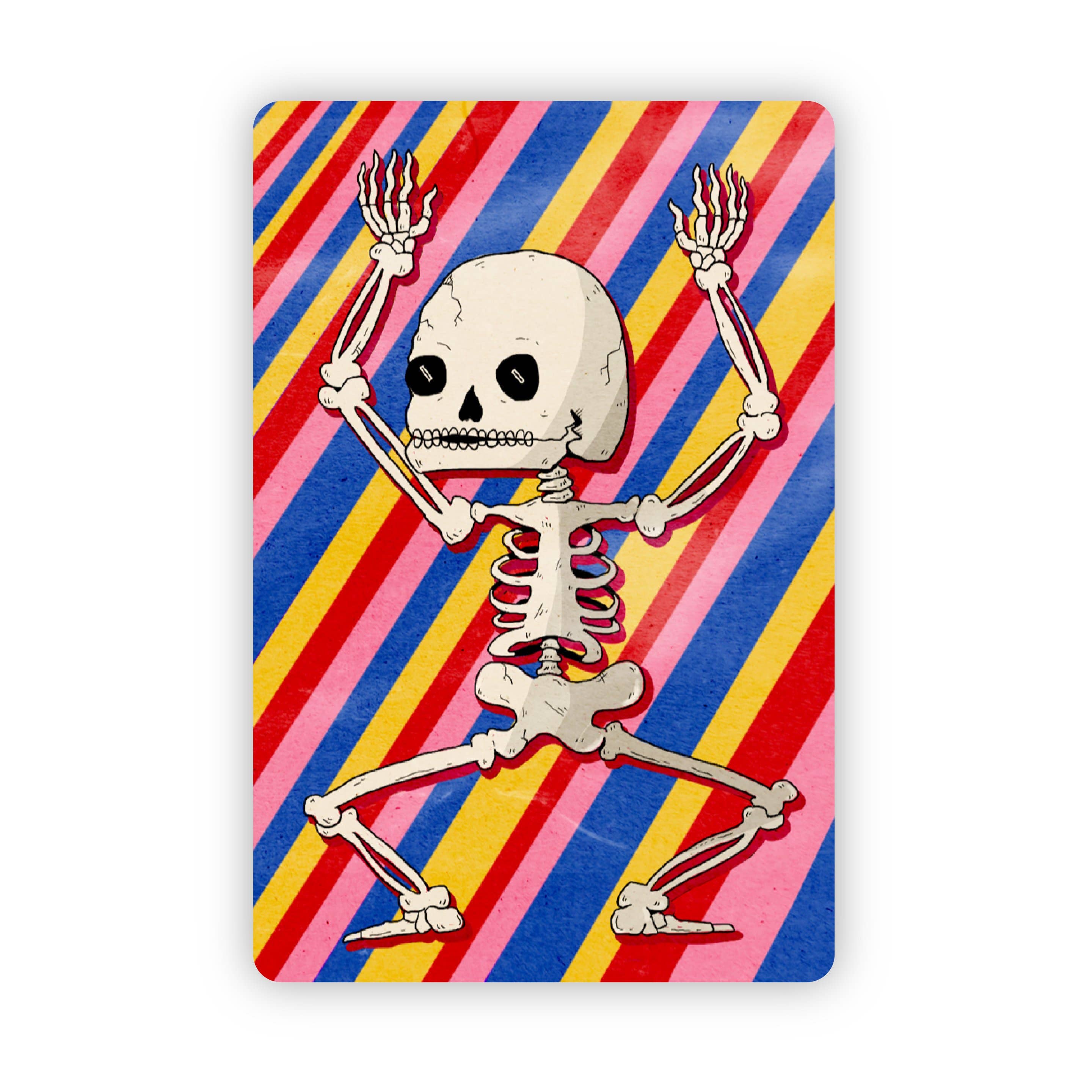 Dancing Skeleton Multicolor Halloween Sticker – Burrow & Vine