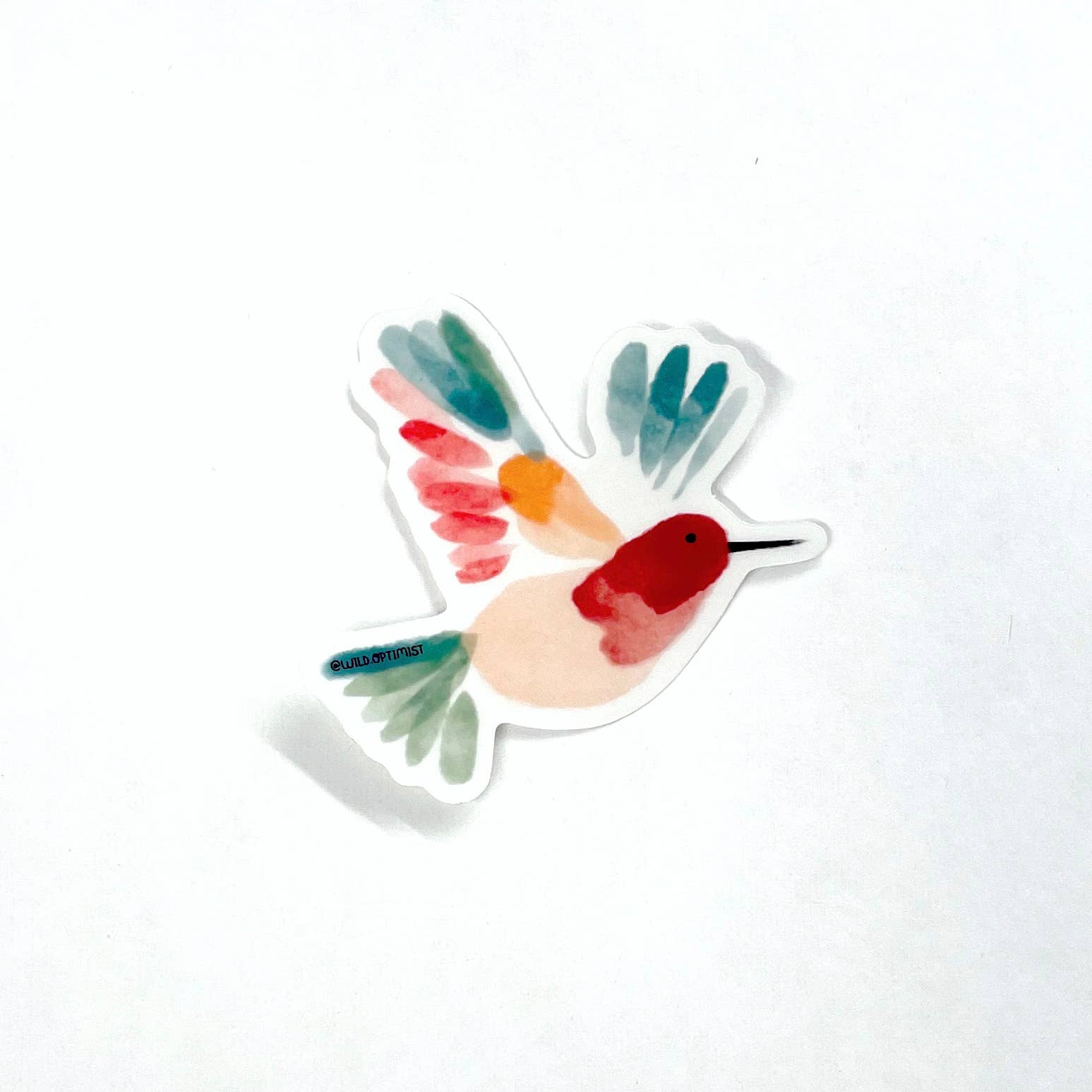 Hummingbird Transparent Watercolor Sticker – Burrow & Vine